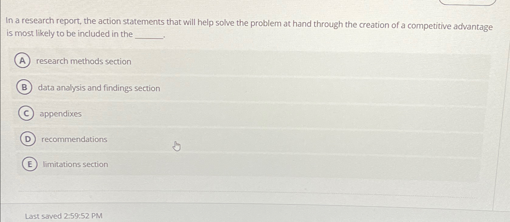 Solved In a research report, the action statements that will | Chegg.com