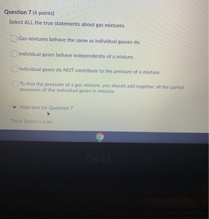 Solved Question 7 (4 points) Select ALL the true statements | Chegg.com