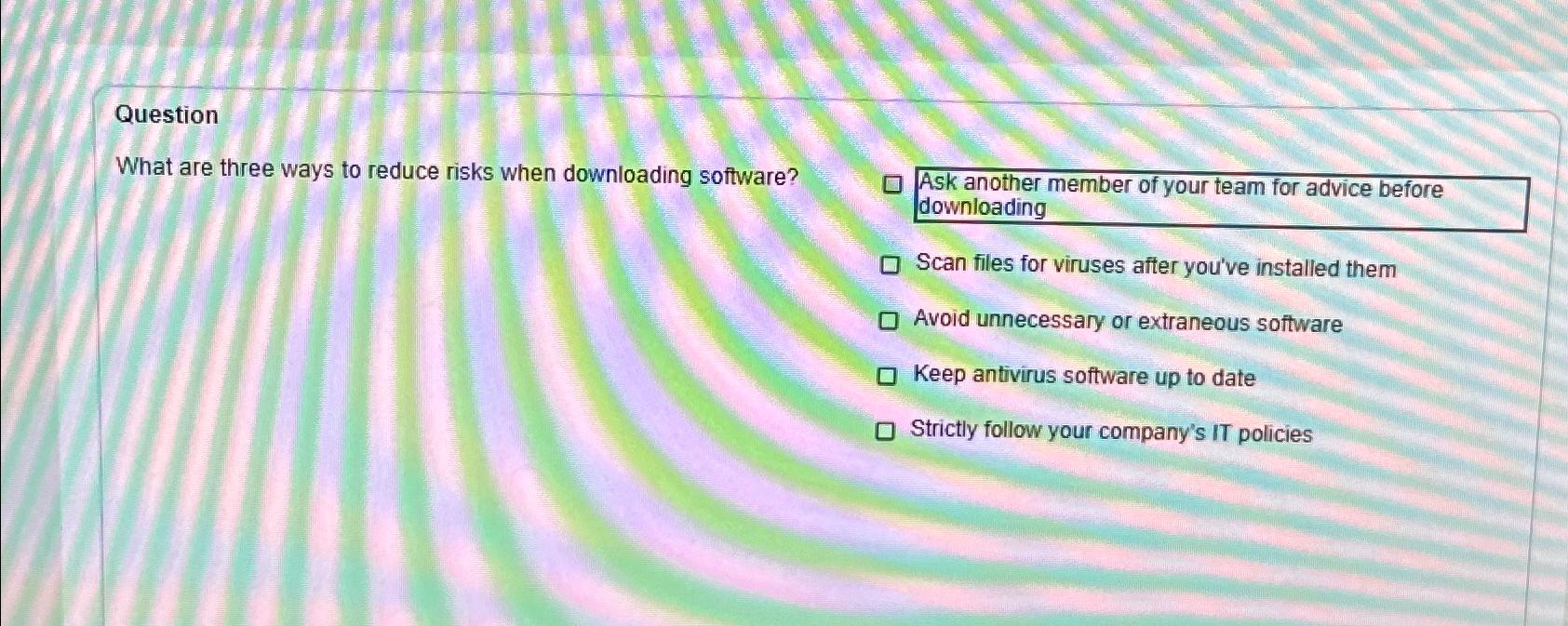 Solved QuestionWhat are three ways to reduce risks when | Chegg.com