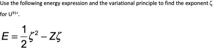 Solved Use the following energy expression and the | Chegg.com