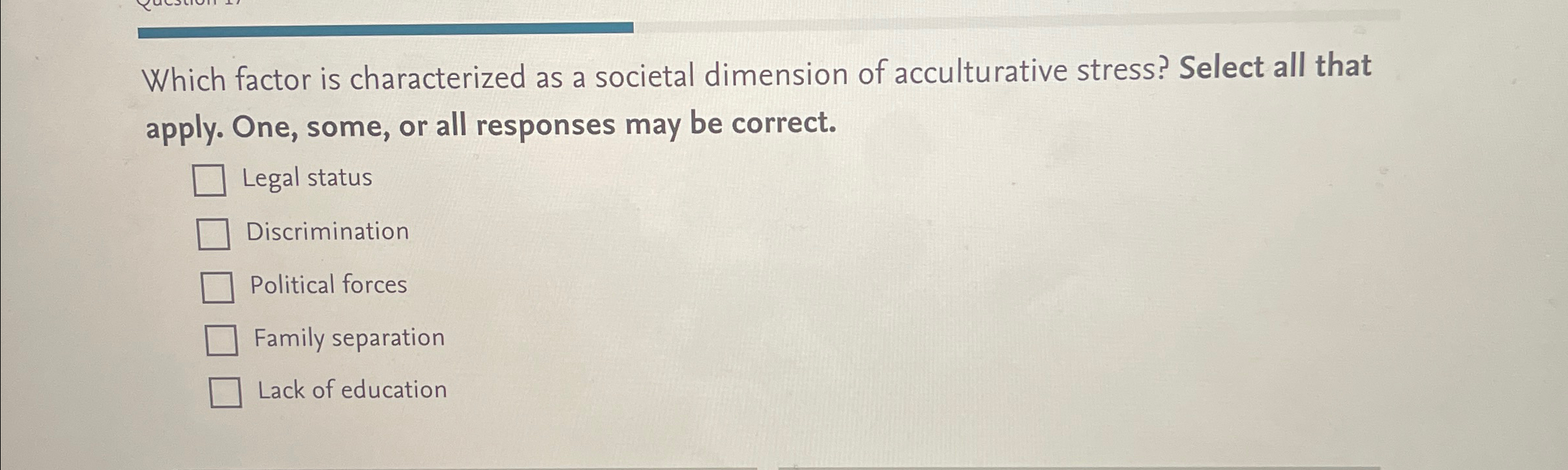Solved Which factor is characterized as a societal dimension | Chegg.com