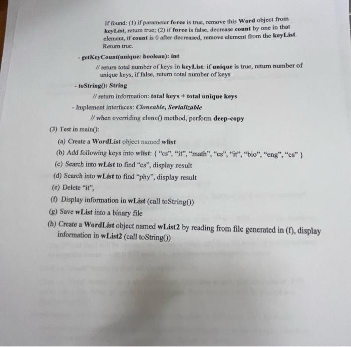 Solved 2 (e9) Write a Java program: (1) Design a elass: Werd | Chegg.com