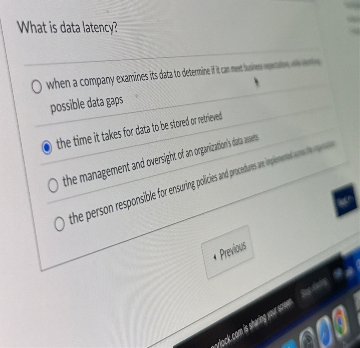 Solved What is data latency? possible data gapsthe time it | Chegg.com
