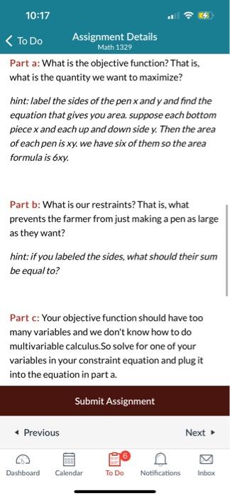 Solved To Do Assignment Details Math 1329 Part a: What is | Chegg.com