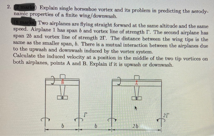 Solved 2. 2 marks) Explain single horseshoe vortex and its | Chegg.com
