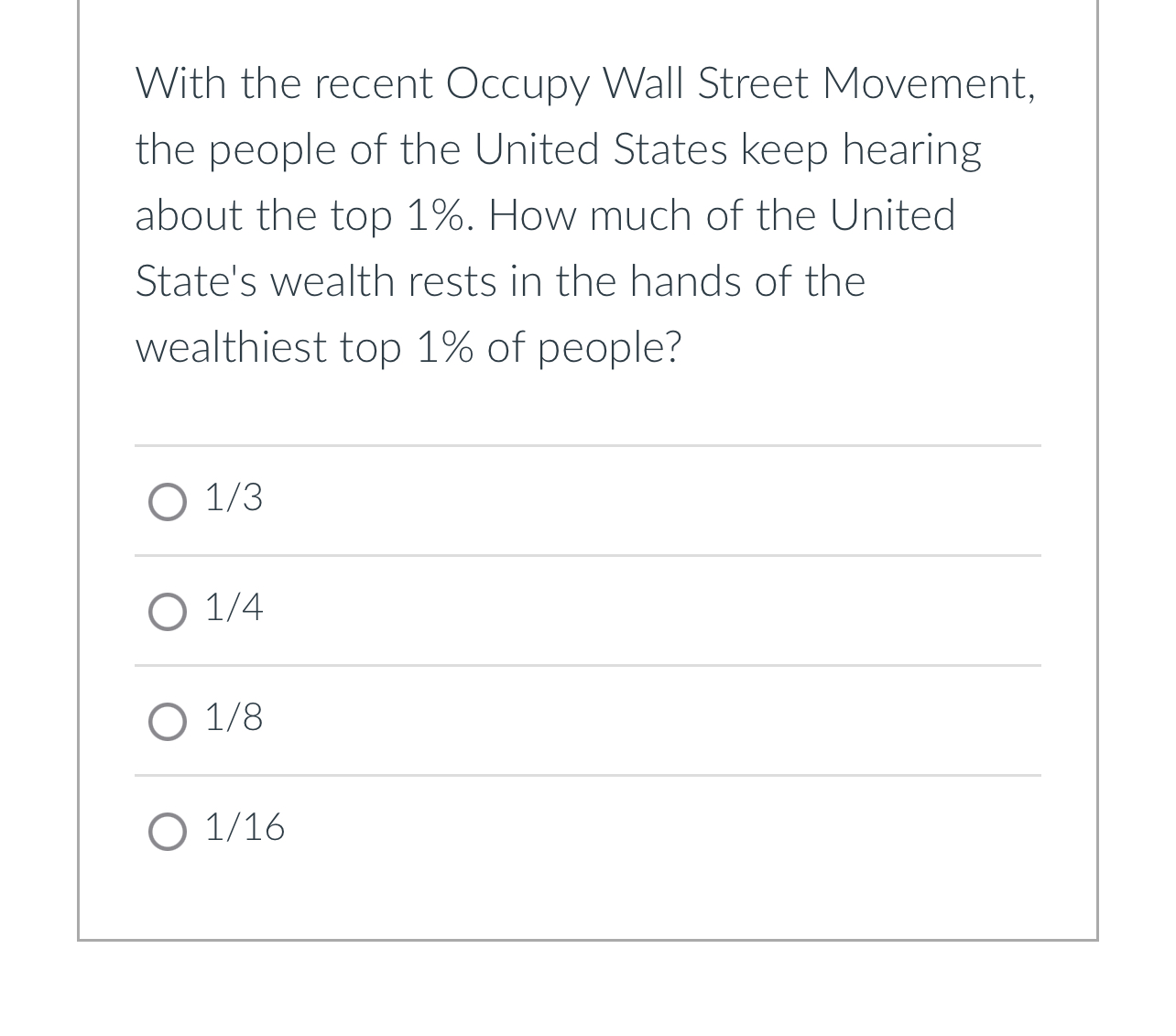 Solved With the recent Occupy Wall Street Movement, the | Chegg.com