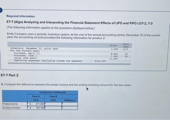Solved Required information E7-7 (Algo) Analyzing and | Chegg.com