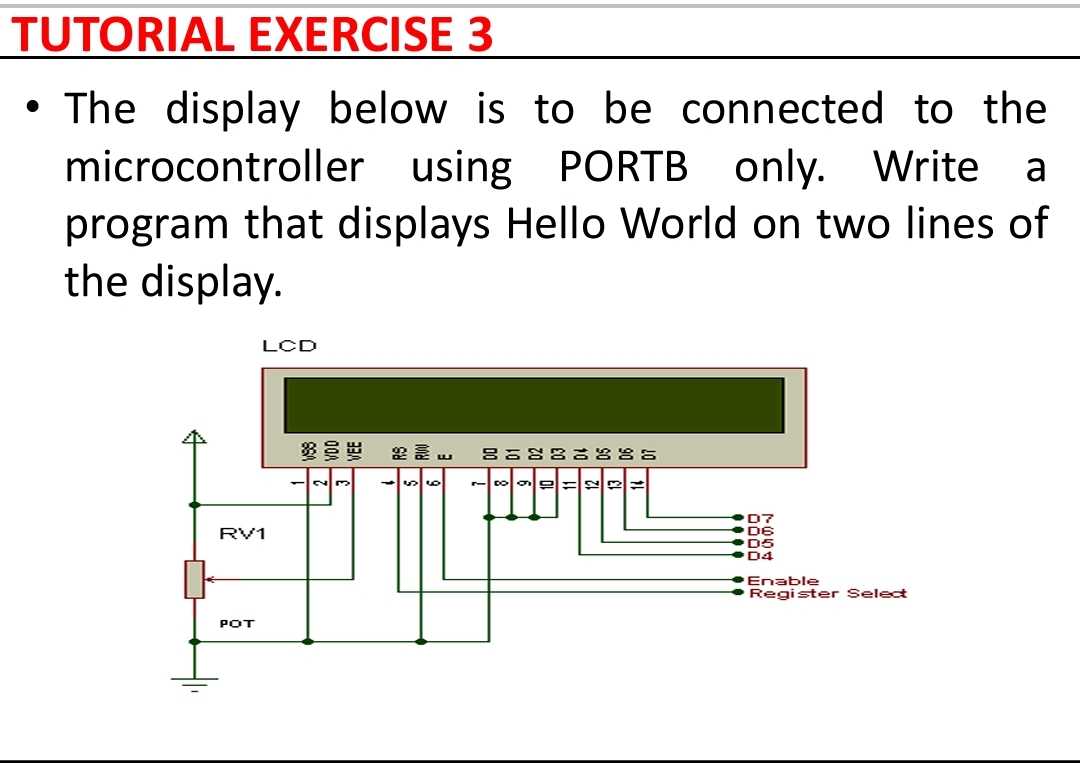 Solved Tutorial Exercise 3the Display Below Is To Be