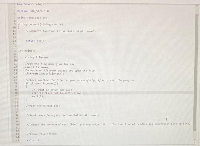 Solved 1. 17 Lab: capitalıze vowels in a text file File 1/0 | Chegg.com