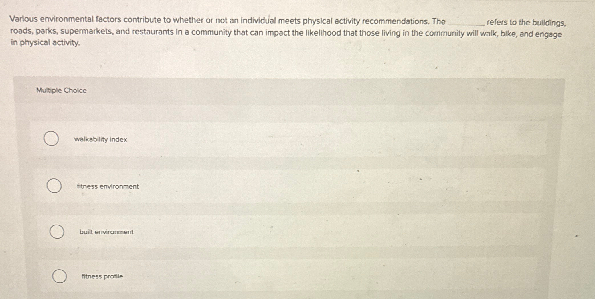 Solved Various environmental factors contribute to whether | Chegg.com