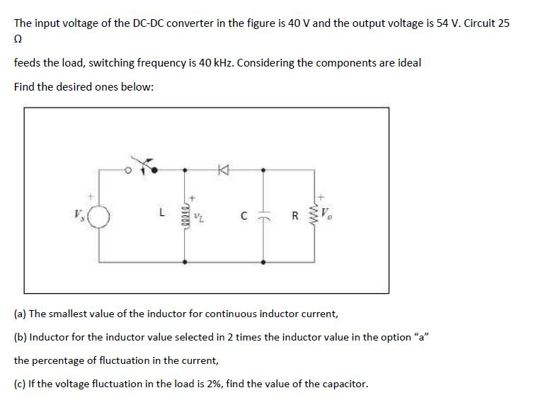Solved The input voltage of the DC-DC converter in the | Chegg.com