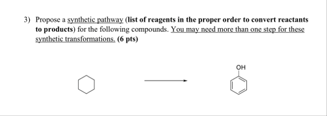 Solved Propose a synthetic pathway (list of reagents in the | Chegg.com