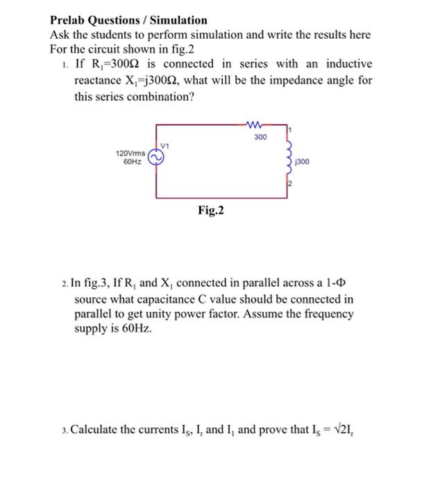 Solved Prelab Questions / Simulation Ask the students to | Chegg.com