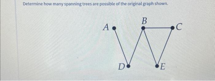Solved Determine how many spanning trees are possible of the | Chegg.com