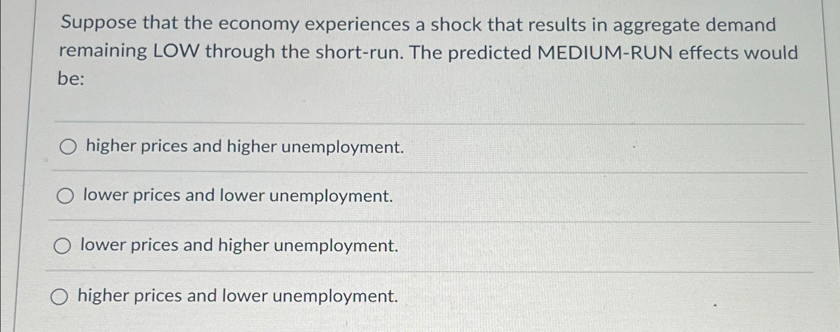 Solved Suppose that the economy experiences a shock that | Chegg.com