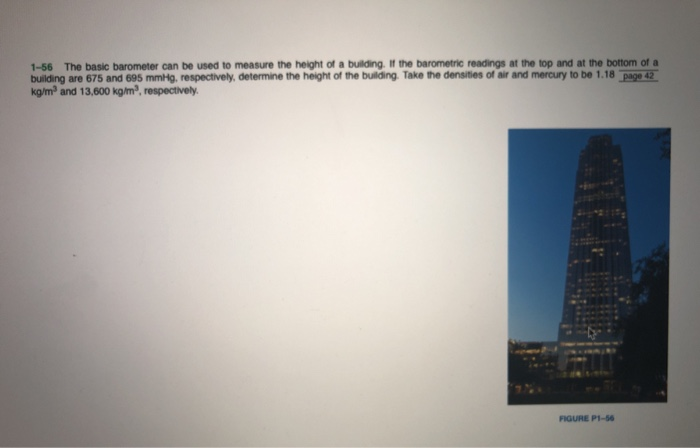 Solved 1-56 The basic barometer can be used to measure the | Chegg.com