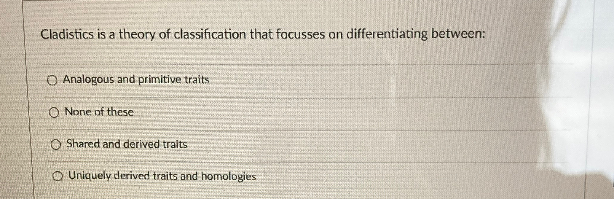 Solved Cladistics is a theory of classification that | Chegg.com