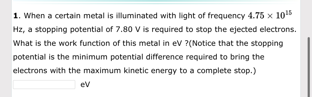 Solved When a certain metal is illuminated with light of | Chegg.com