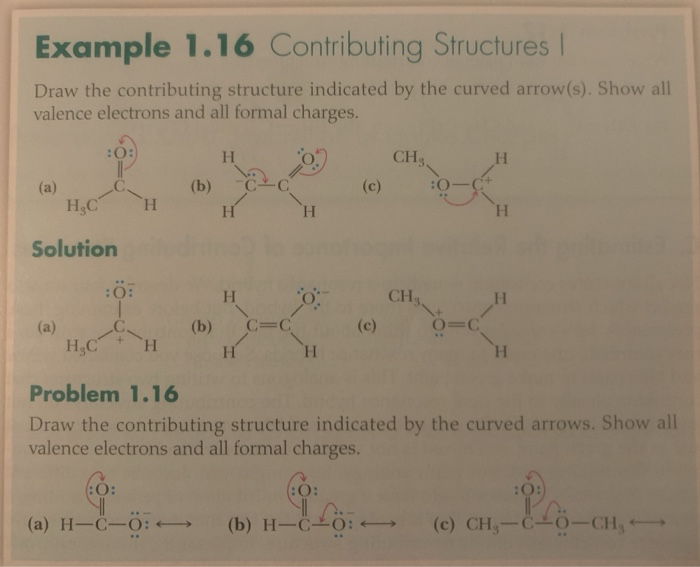 Solved Example 1.16 Contributing Structures Draw the | Chegg.com