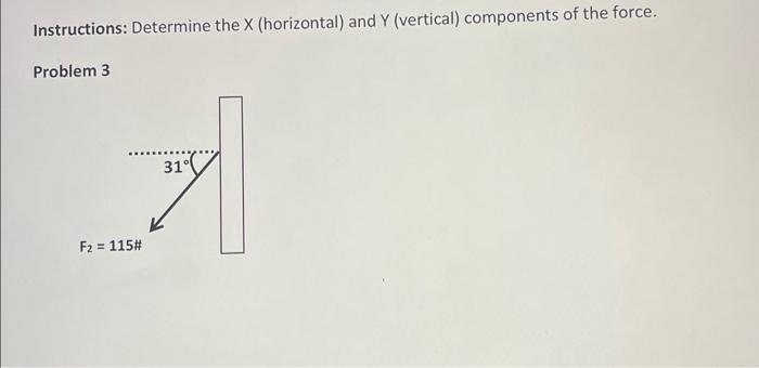 [Solved]: Instructions: Determine the X (horizontal) and Y
