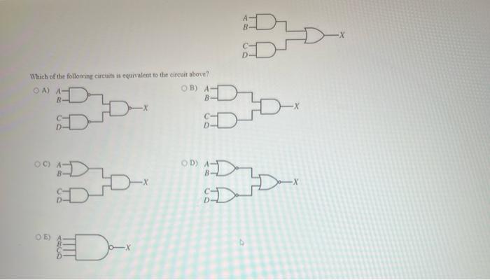 Solved Which of the following circuits is equivalent to the | Chegg.com
