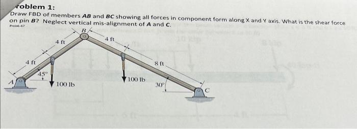 Solved ASAP StaticsDraw FBD of members AB and BC showing all | Chegg.com
