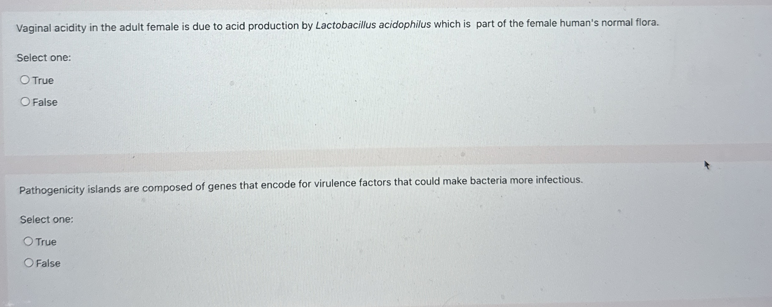 Vaginal acidity in the adult female is due to acid | Chegg.com