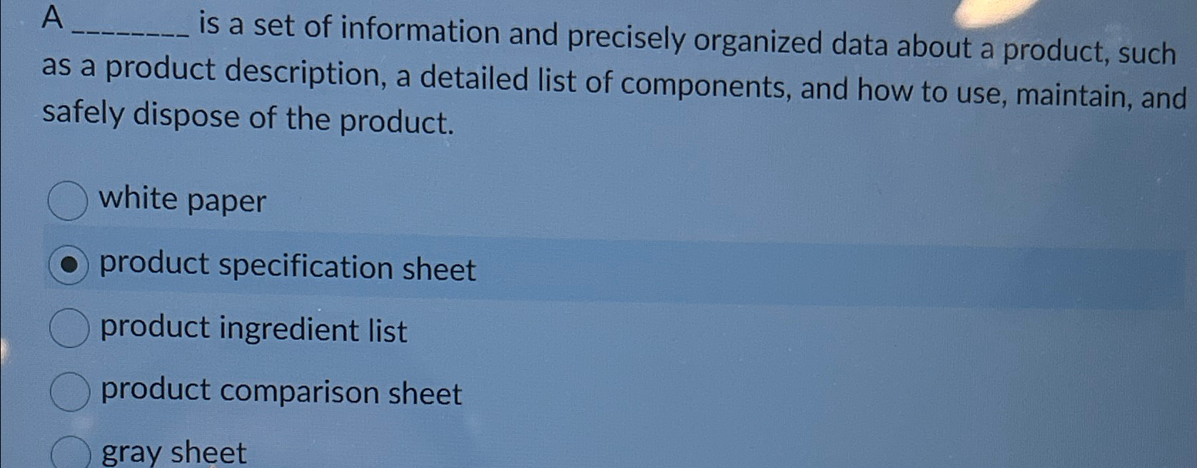 Solved A is a set of information and precisely organized | Chegg.com