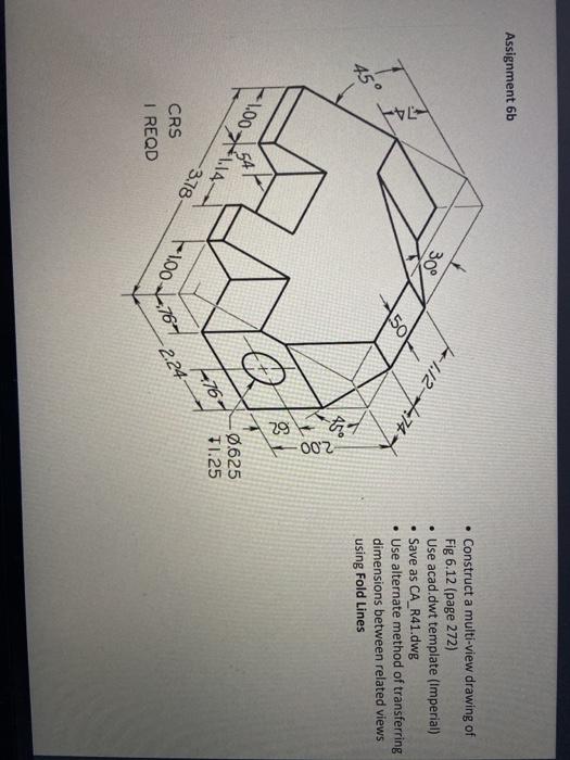 Solved Draw Multiview drawings in autocad. (front view, | Chegg.com