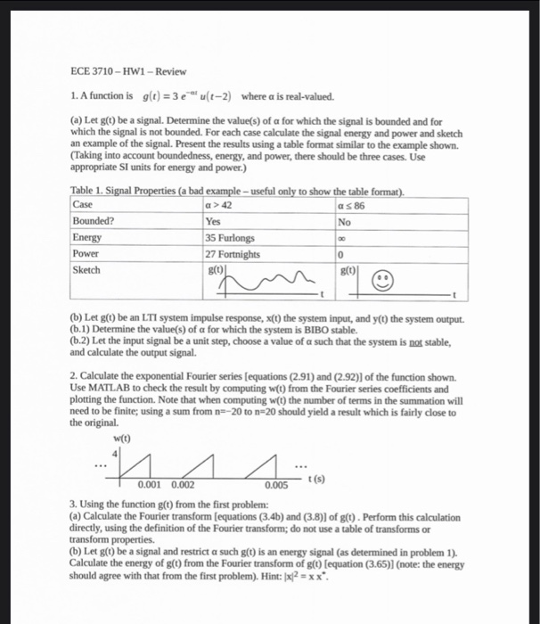Solved 3. Using the function g(t) from the first problem: | Chegg.com