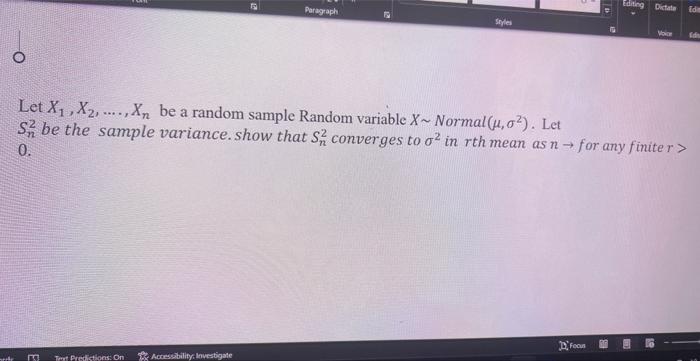 Solved Let X1,X2,…,Xn be a random sample Random variable | Chegg.com