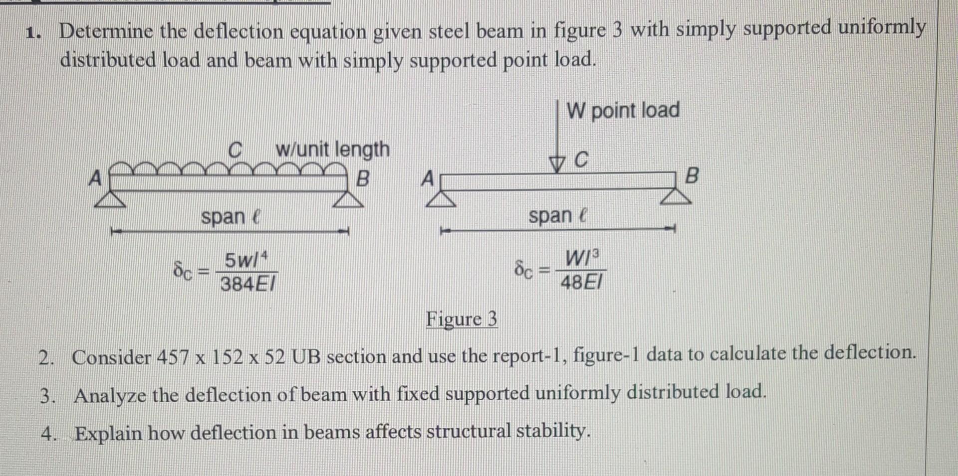 Solved 1. Determine the deflection equation given steel beam | Chegg.com