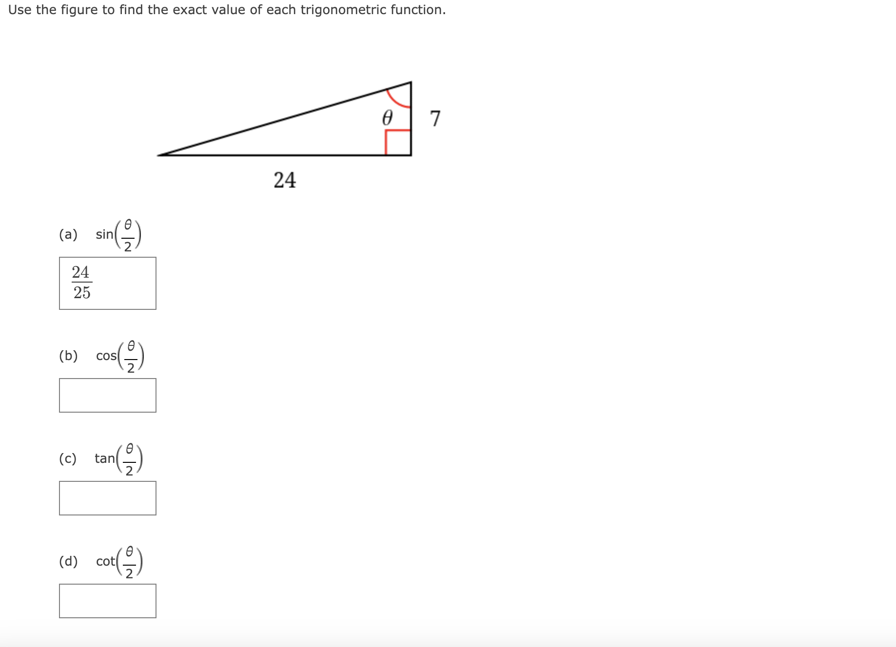 Solved Use the figure to find the exact value of each | Chegg.com