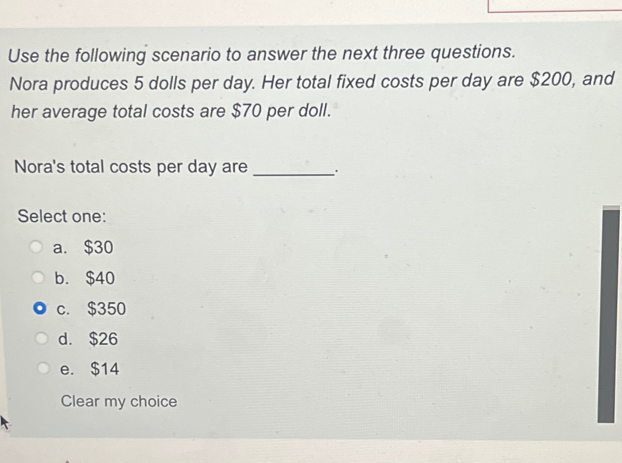 Solved Use the following scenario to answer the next three | Chegg.com