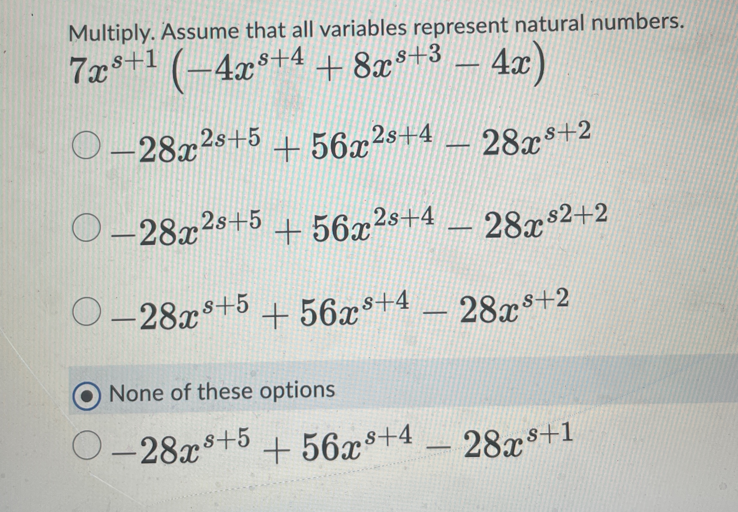 Solved Multiply. Assume that all variables represent natural | Chegg.com