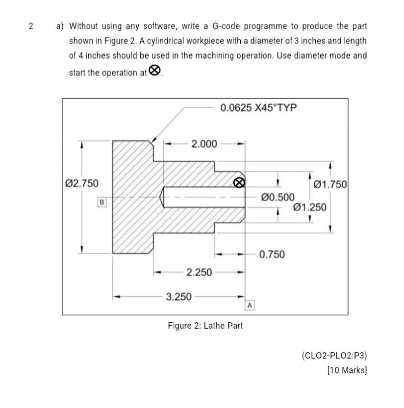 Solved a) Without using any software, write a G-code | Chegg.com