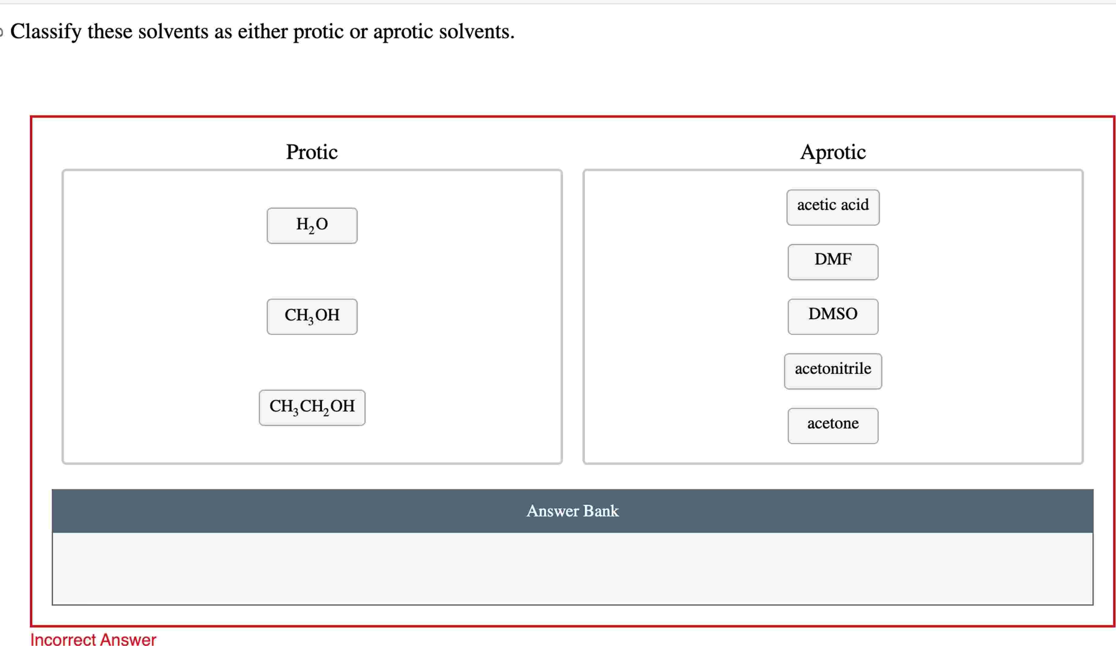 Solved Classify these solvents as ﻿either protic or ﻿aprotic | Chegg.com