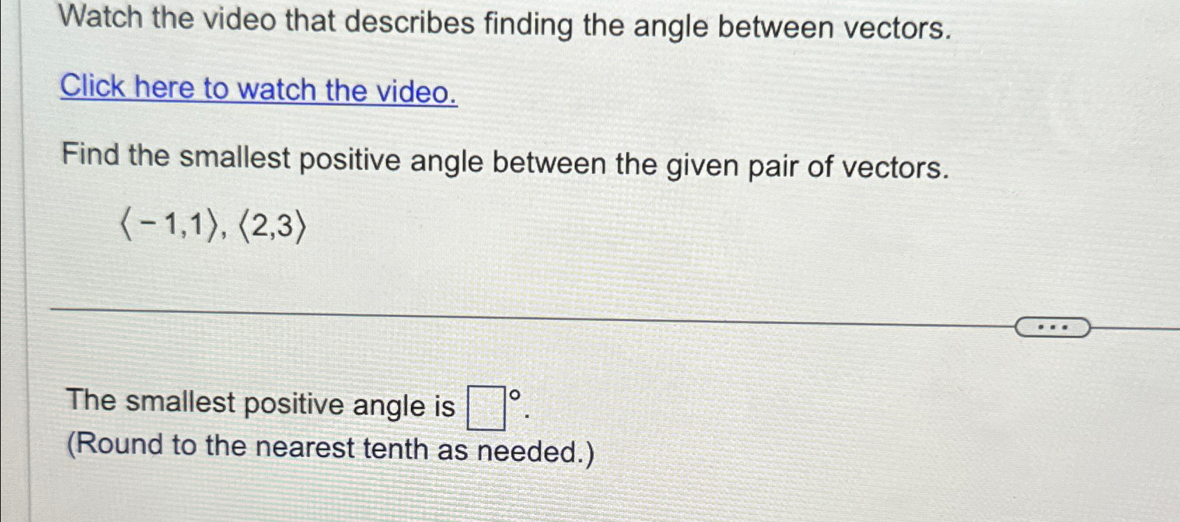 Solved Find the smallest positive angle between the given | Chegg.com