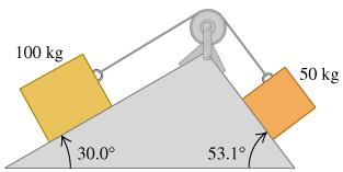 Solved Two blocks connected by a cord passing over a small, | Chegg.com