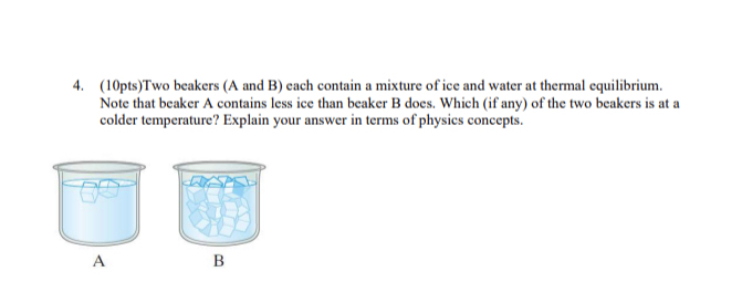 Solved (10pts)Two beakers (A and B) ﻿each contain a mixture | Chegg.com