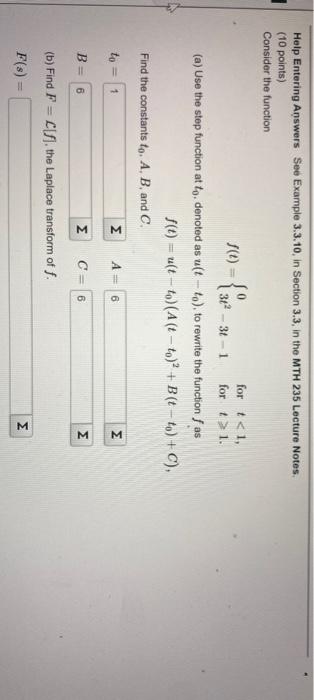Solved 1 Help Entering Answers See Example 3.3.10, in | Chegg.com