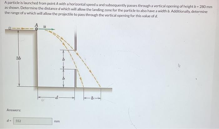 Solved A particle is launched from point A with a horizontal | Chegg.com