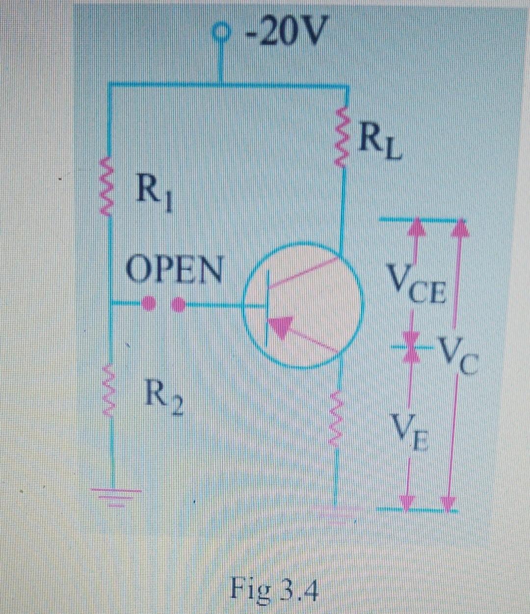 Solved Find the value of Vc, Ve and Vce for the circuit in | Chegg.com