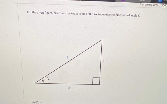 Solved For the given figure, determine the exact value of | Chegg.com