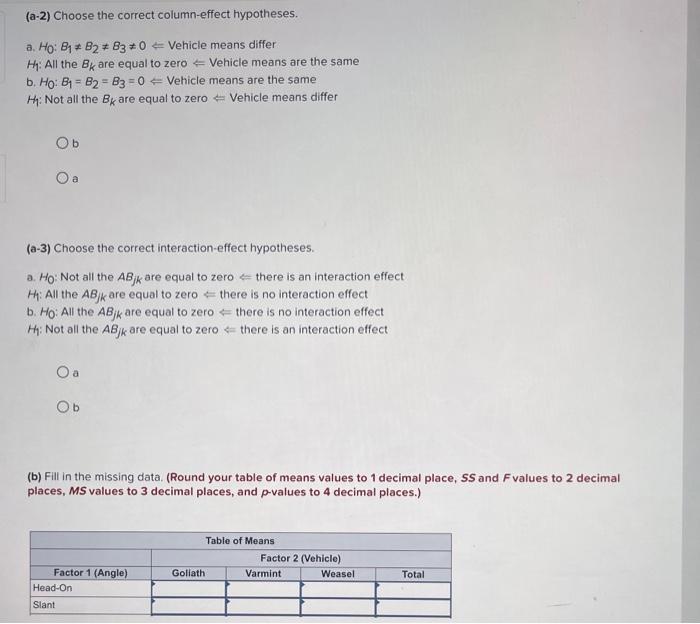 Solved In a bumper test, three test vehicles of each of | Chegg.com
