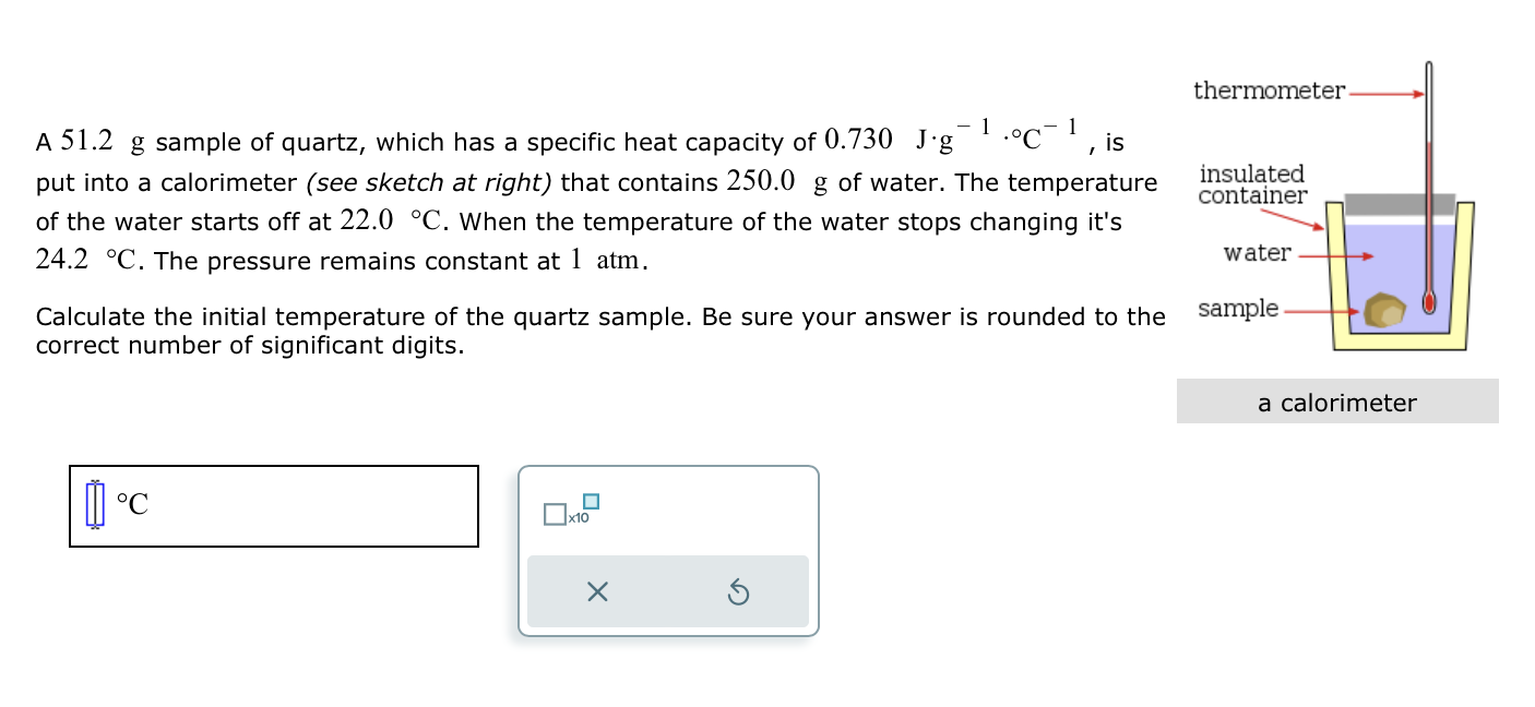 Solved A 51.2g ﻿sample of quartz, which has a specific heat | Chegg.com