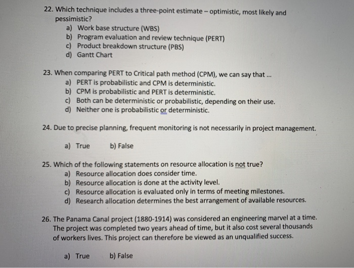 Solved 22. Which technique includes a three-point | Chegg.com