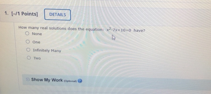 Solved 1. [-/1 Points) DETAILS How many real solutions does | Chegg.com