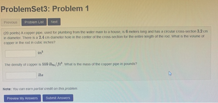 Solved Problem Set3: Problem 1 Previous Problem List Next | Chegg.com
