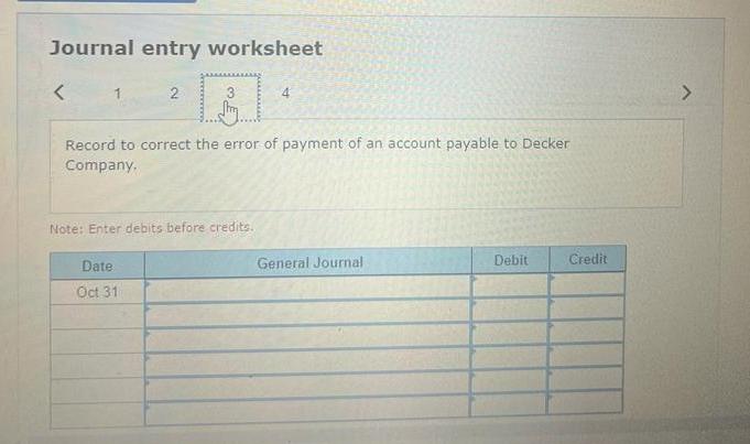Solved Journal entry worksheet Record to correct the error | Chegg.com